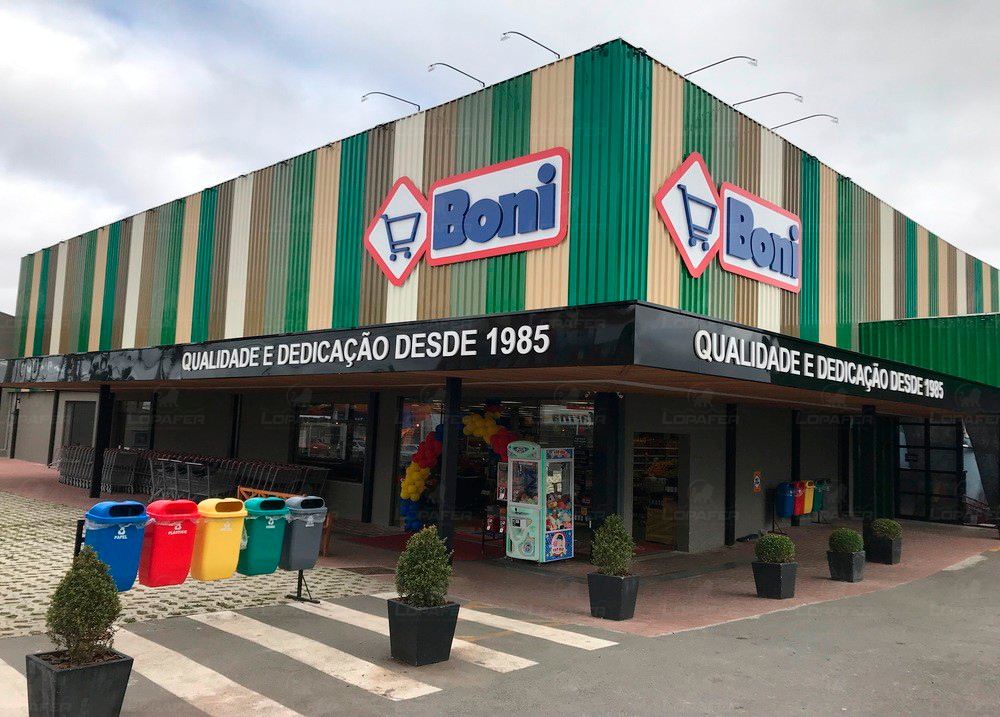 Obra - Supermercado Boni - Lopafer - Telhas de Aço | Telhas Poliuretano